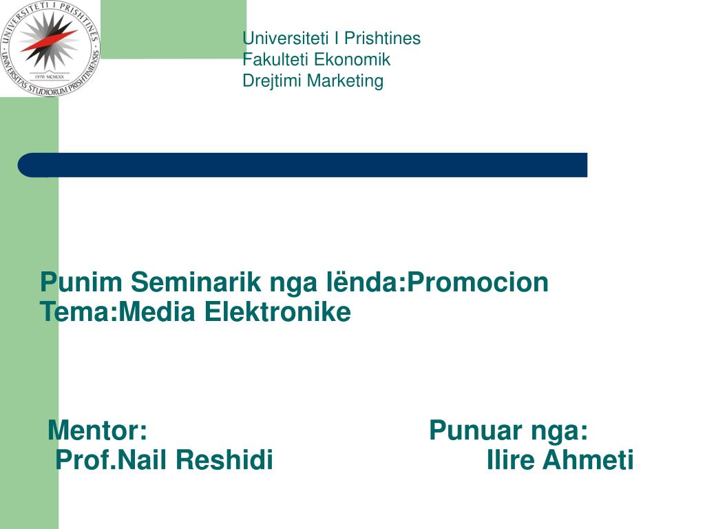 Universiteti I Prishtines Punim Seminarik