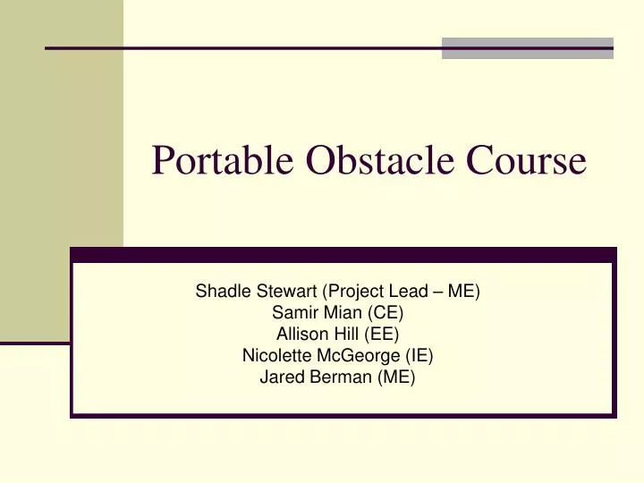 PPT - Portable Obstacle Course PowerPoint Presentation, free download ...