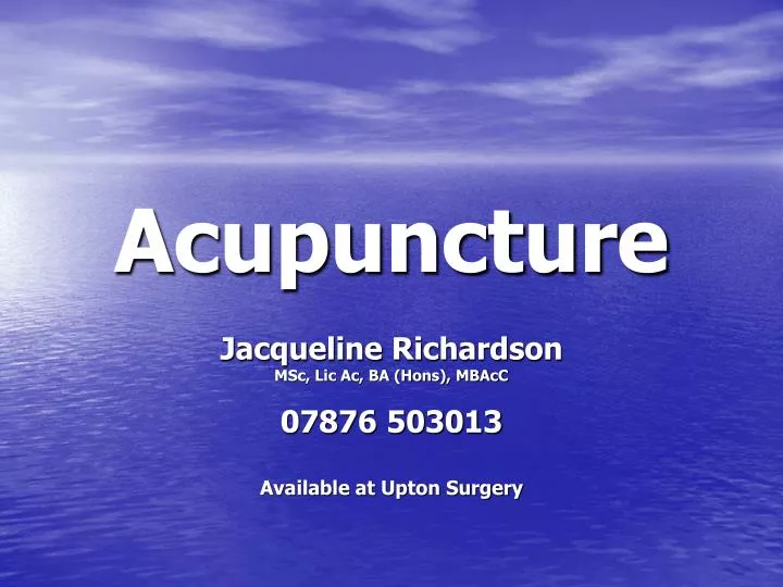 PPT - Acupuncture PowerPoint Presentation, free download - ID:45167