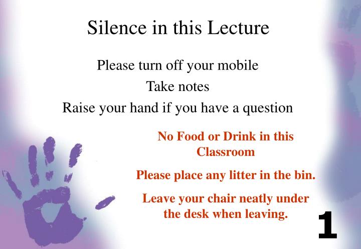 PPT - Silence in this Lecture PowerPoint Presentation, free download ...