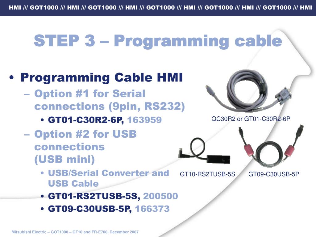 PPT - GT10 HMIs connected to Frequency Inverter S500, E700, D700, A700 ...