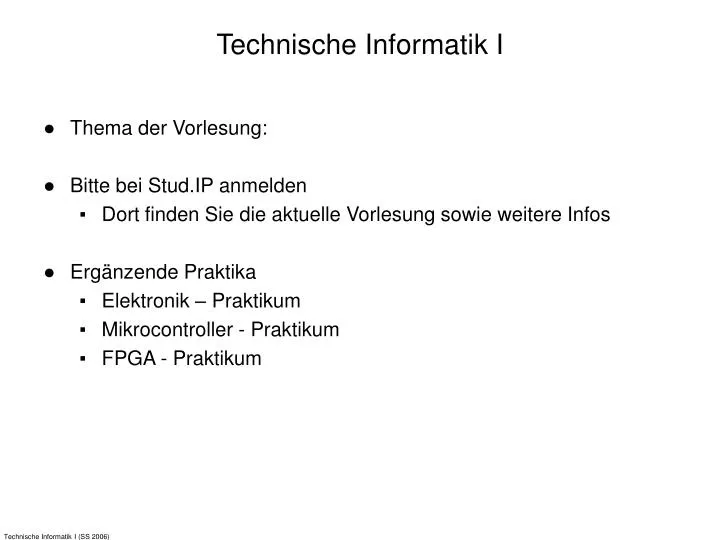 PPT - Technische Informatik I PowerPoint Presentation, free download ...