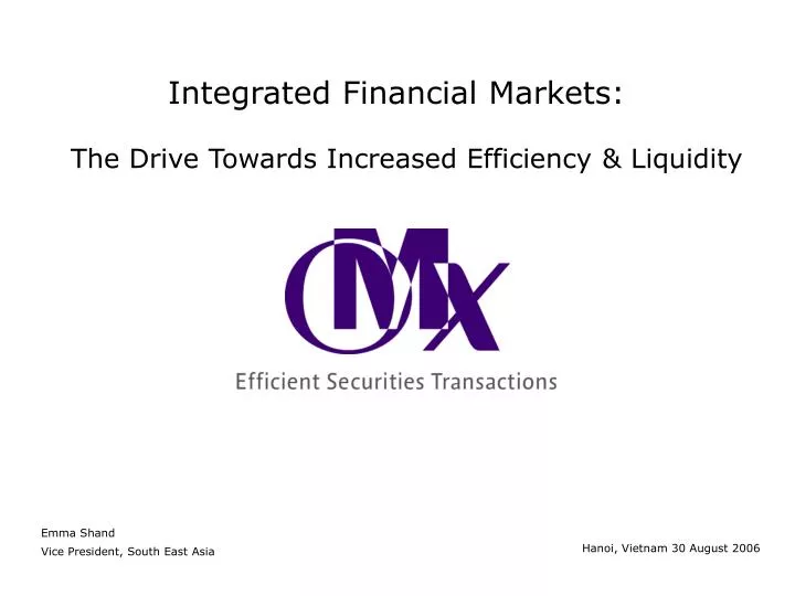 PPT - Integrated Financial Markets: PowerPoint Presentation, free ...