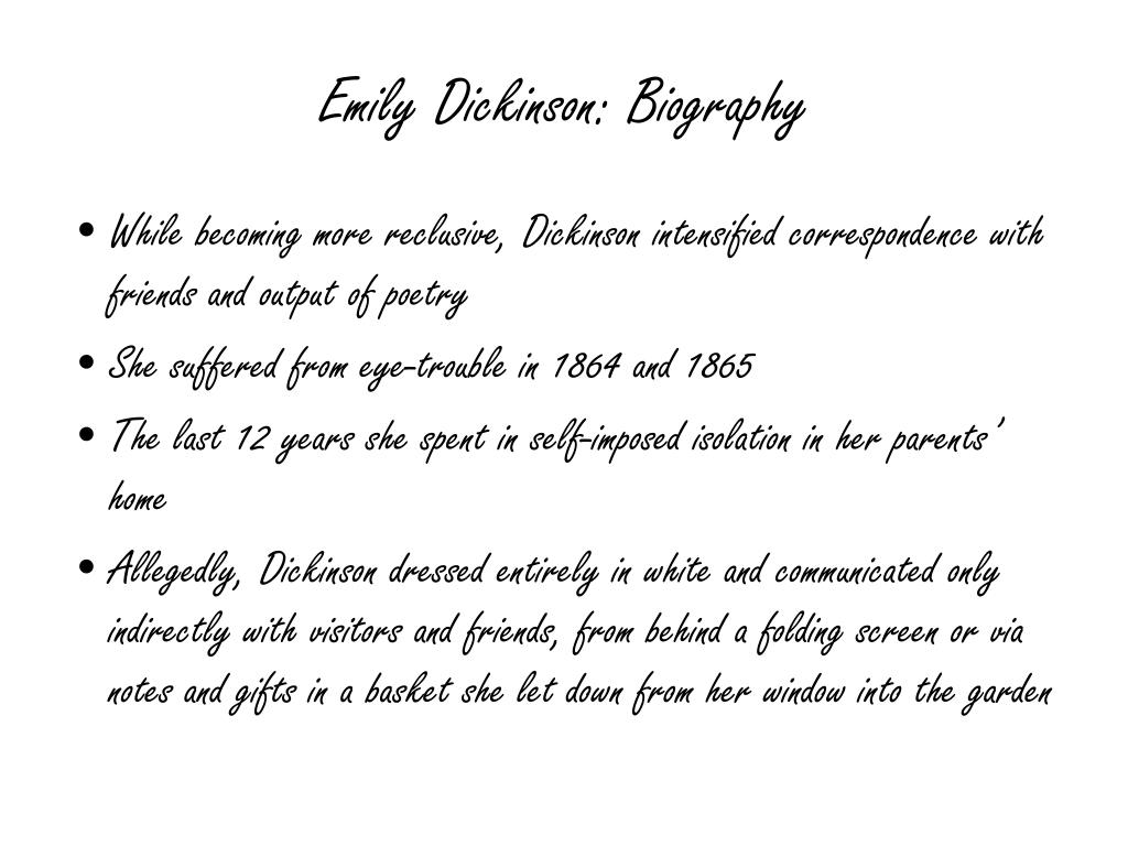 Ppt Emily Dickinson Powerpoint Presentation Free Download Id454941
