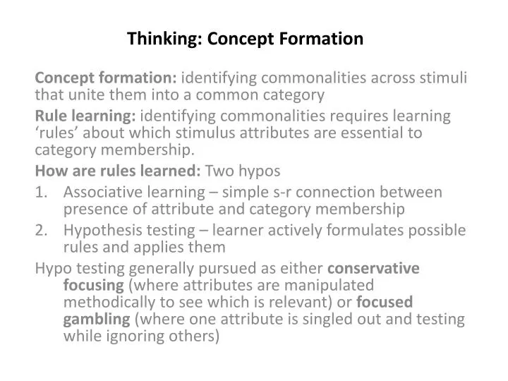 PPT - Thinking: Concept Formation PowerPoint Presentation, free ...