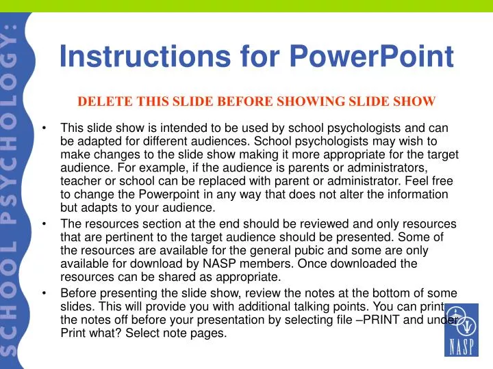 PPT - Instructions for PowerPoint PowerPoint Presentation, free ...