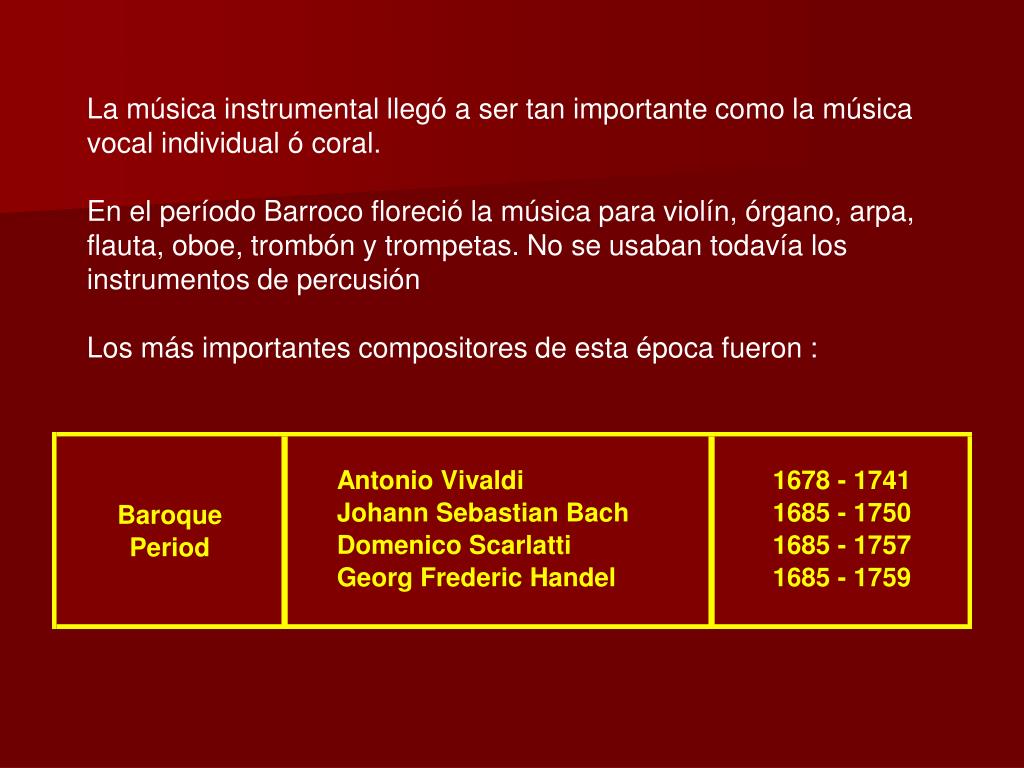 PPT - Historia de la Música Clásica ( 1600 – 2000 ) PowerPoint ...