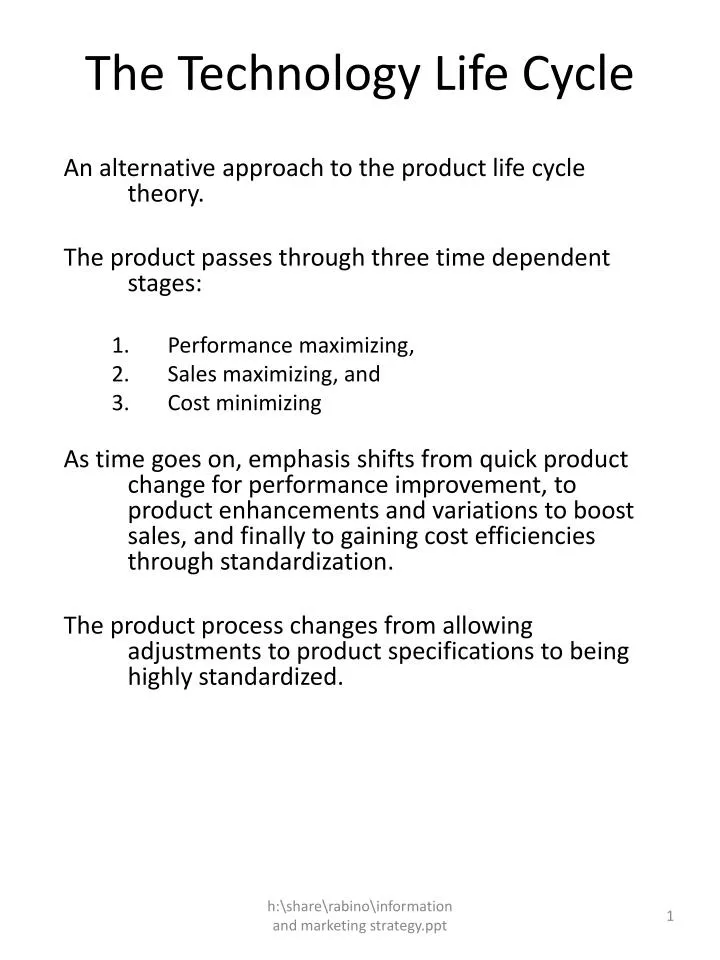 PPT - The Technology Life Cycle PowerPoint Presentation, free download ...