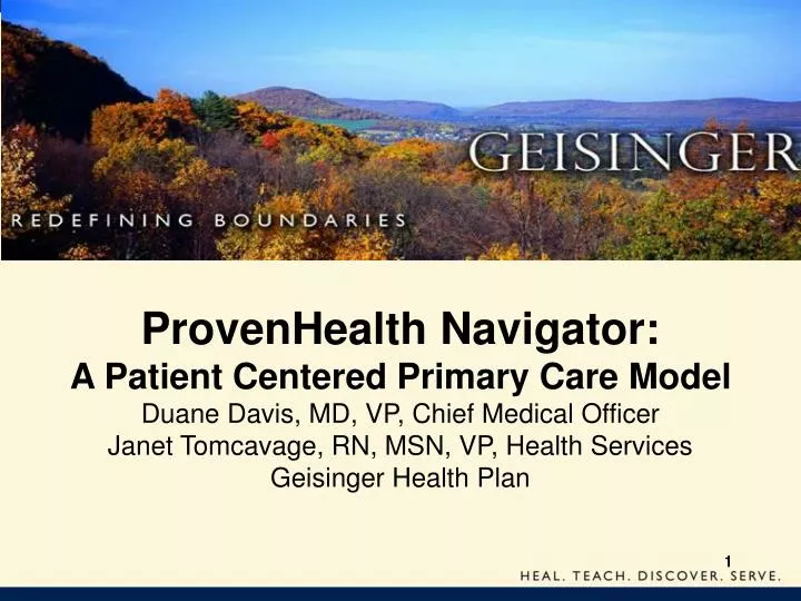 PPT - ProvenHealth Navigator: A Patient Centered Primary Care Model ...