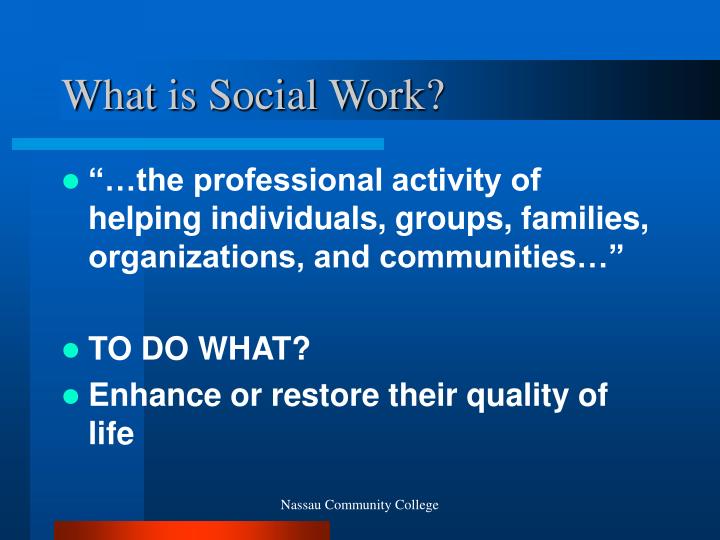 PPT - A Career in Social Work PowerPoint Presentation - ID:456882