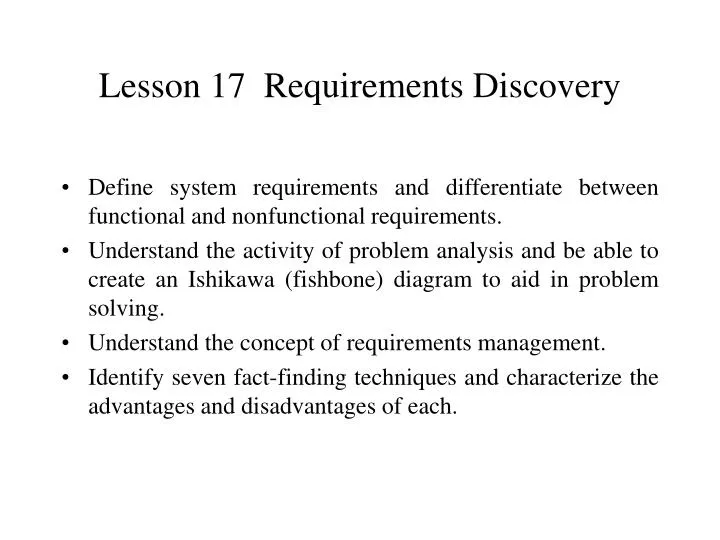 PPT - Lesson 17 Requirements Discovery PowerPoint Presentation, free ...