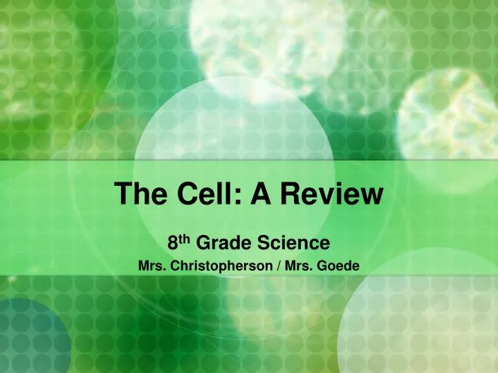 PPT - The Cell: A Review PowerPoint Presentation, free download - ID:458879