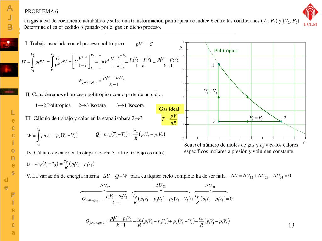 Ppt Problemas De TermodinÁmica Procesos PolitrÓpicos De Un Gas Ideal