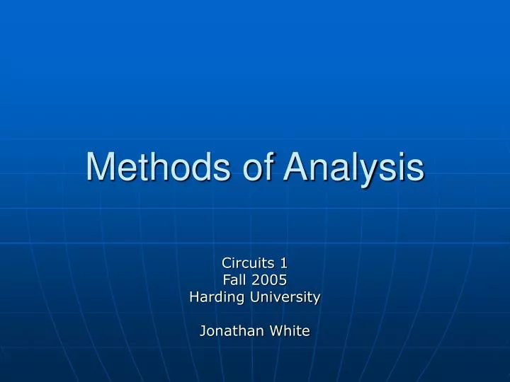 PPT - Methods of Analysis PowerPoint Presentation, free download - ID ...