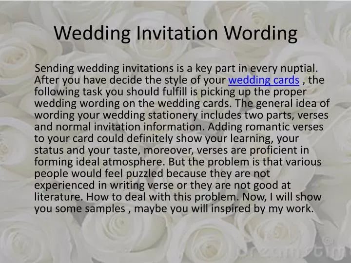 PPT - Wedding Invitation Wording PowerPoint Presentation, free download ...