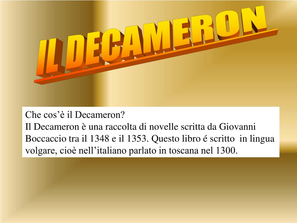 PPT - IL DECAMERON PowerPoint Presentation, free download - ID:459314