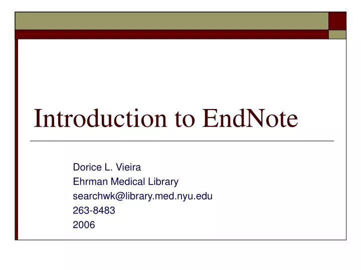 PPT - Introduction to EndNote PowerPoint Presentation, free download ...