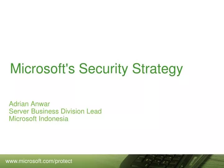 PPT - Microsoft's Security Strategy PowerPoint Presentation, free ...