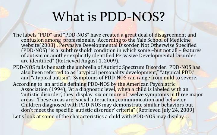 PPT - Pervasive Developmental Disorder-Not Otherwise Specified (PDD-NOS ) PowerPoint ...