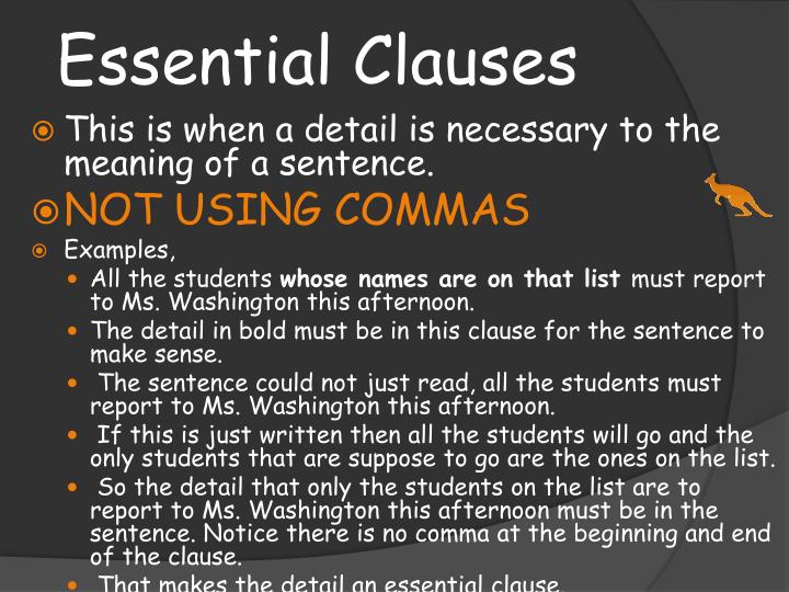 PPT - Essential and Nonessential Clauses and Phrases PowerPoint ...