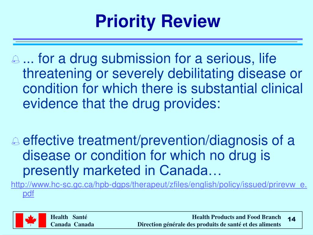 PPT - Overview of the Canadian Federal Drug Review Process ...
