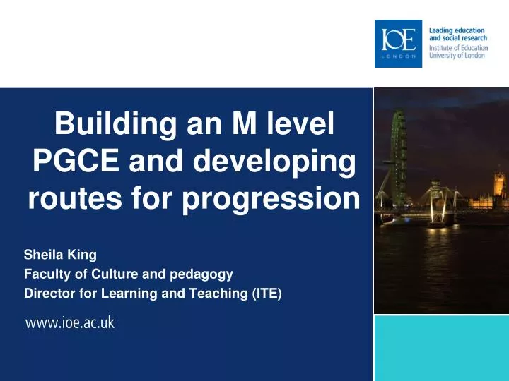 PPT - Building an M level PGCE and developing routes for progression ...