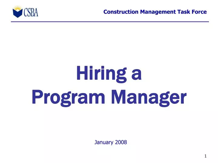 PPT - Hiring a Program Manager PowerPoint Presentation, free download ...