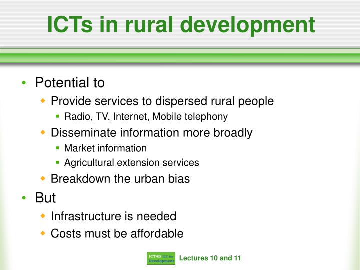 PPT - ICT for Development ICT for Rural Development PowerPoint ...