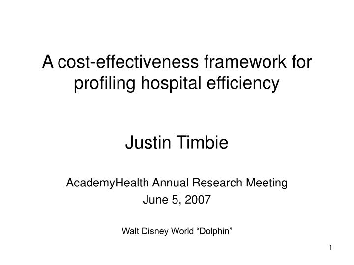 PPT - A cost-effectiveness framework for profiling hospital efficiency ...