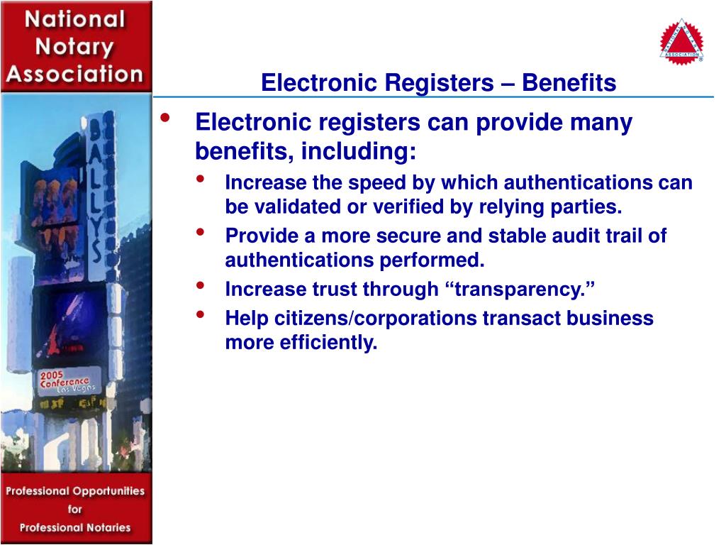 PPT - Not a case of rocket science: Electronic registers under the ...