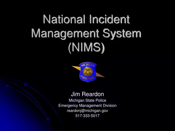 PPT - National Incident Management System (NIMS) PowerPoint ...