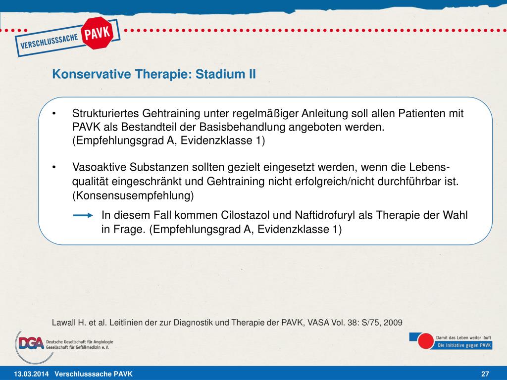 PPT - PAVK periphere arterielle Verschlusskrankheit PowerPoint ...