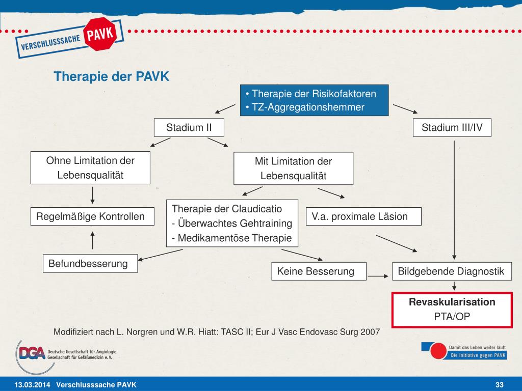 PPT - PAVK periphere arterielle Verschlusskrankheit PowerPoint ...