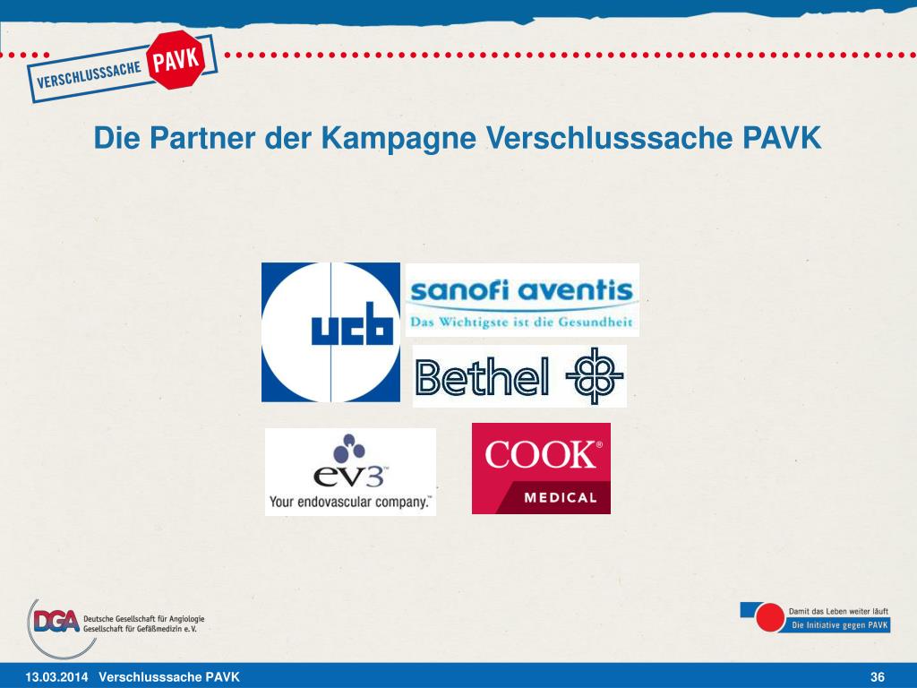 PPT - PAVK periphere arterielle Verschlusskrankheit PowerPoint ...