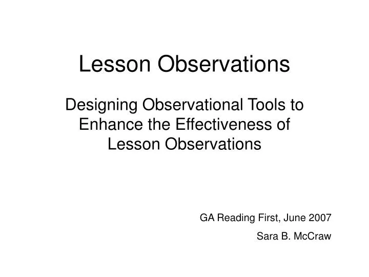 PPT - Lesson Observations PowerPoint Presentation, free download - ID ...