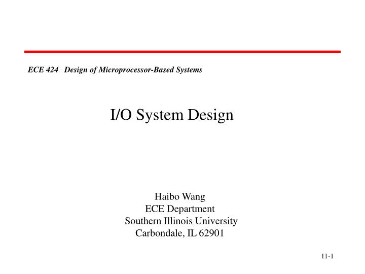 PPT - ECE 424 Design of Microprocessor-Based Systems PowerPoint ...