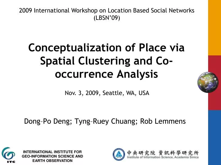 Ppt Conceptualization Of Place Via Spatial Clustering And Co