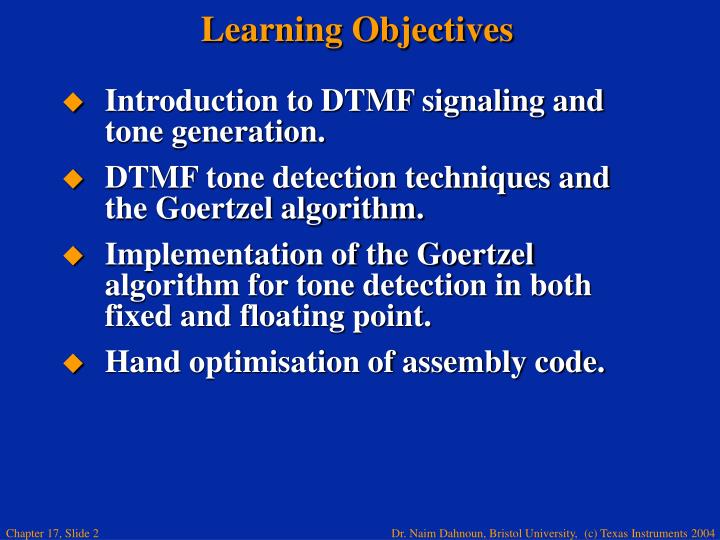PPT - Chapter 17 Goertzel Algorithm PowerPoint Presentation - ID:464633