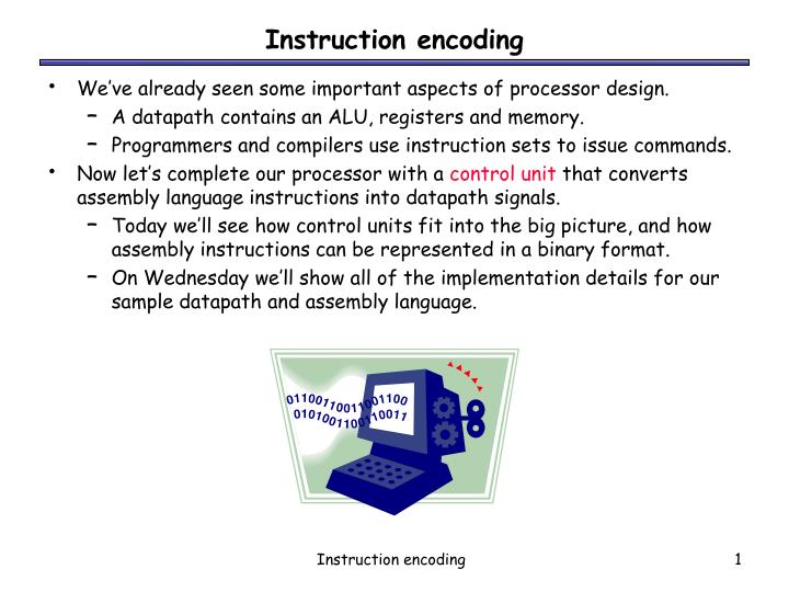 PPT - Instruction encoding PowerPoint Presentation, free download - ID ...