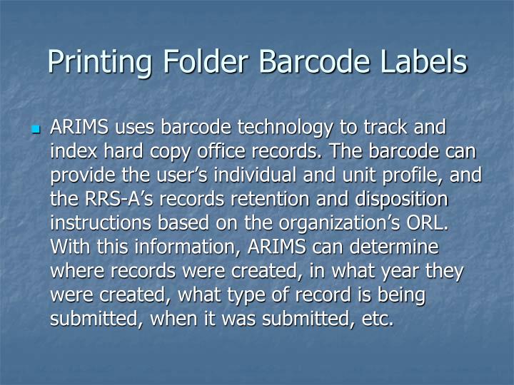 PPT - Army Records Information Management System (ARIMS) PowerPoint ...