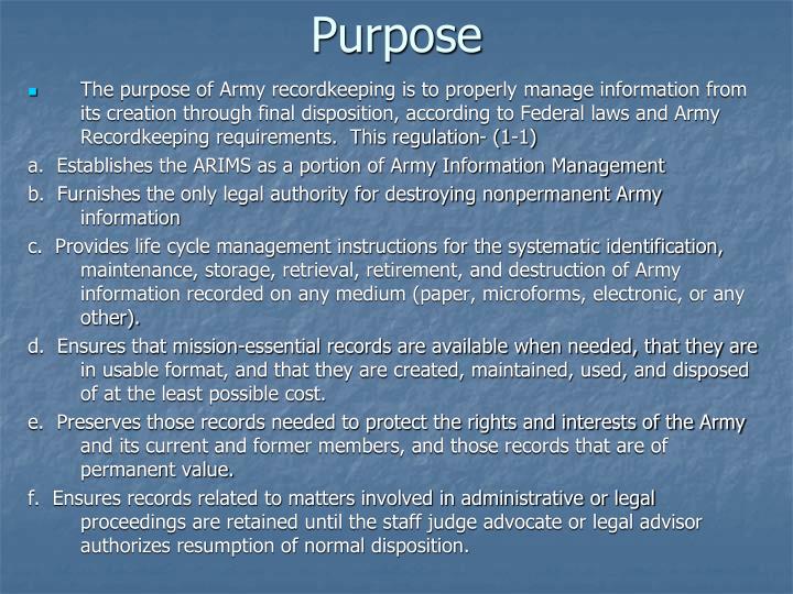 PPT - Army Records Information Management System (ARIMS) PowerPoint ...