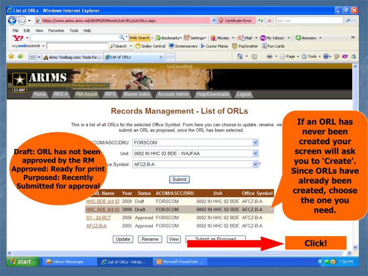 PPT - Army Records Information Management System (ARIMS) PowerPoint ...