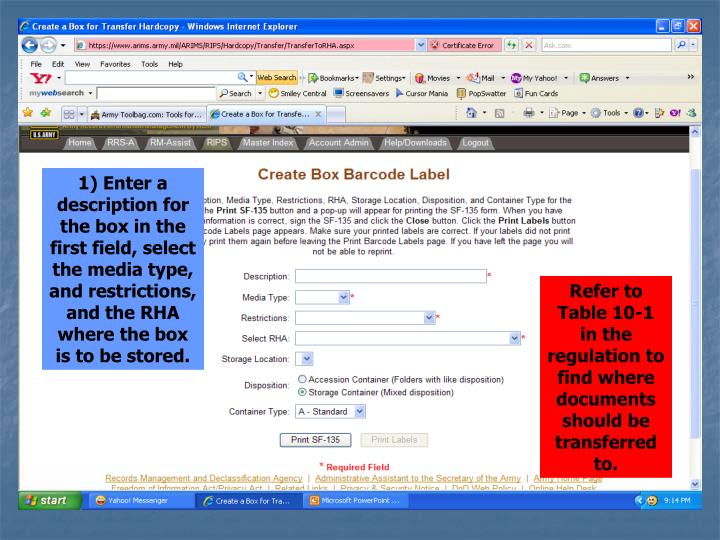 PPT - Army Records Information Management System (ARIMS) PowerPoint ...