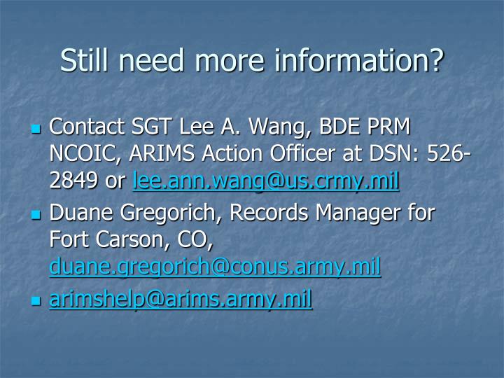 PPT - Army Records Information Management System (ARIMS) PowerPoint ...