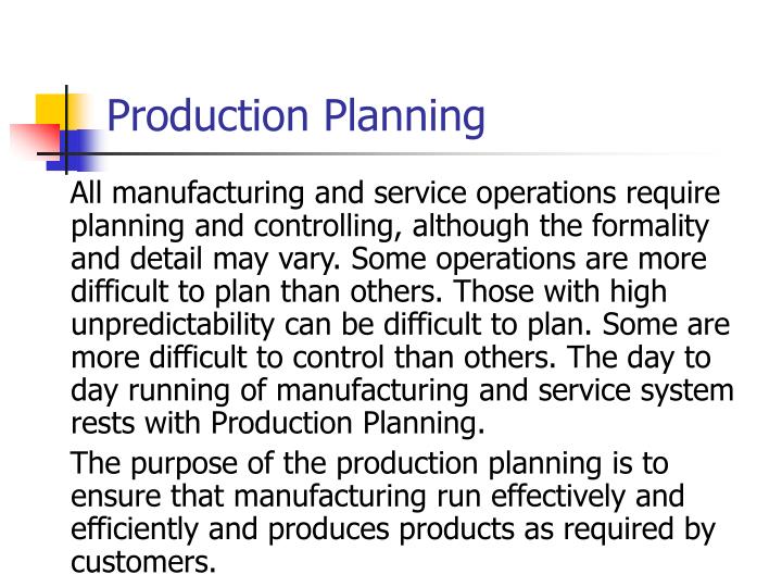 PPT - Production Planning PowerPoint Presentation, free download - ID ...