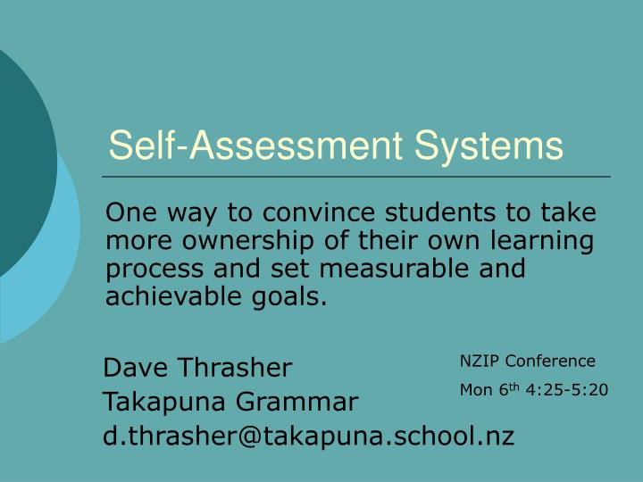 PPT - Self-Assessment Systems PowerPoint Presentation, free download ...