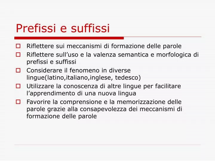 PPT - Prefissi e suffissi PowerPoint Presentation, free download - ID ...