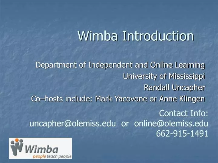 PPT - Wimba Introduction PowerPoint Presentation, free download - ID:467940