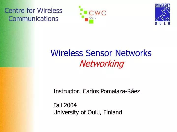PPT - Wireless Sensor Networks Networking PowerPoint Presentation, free ...