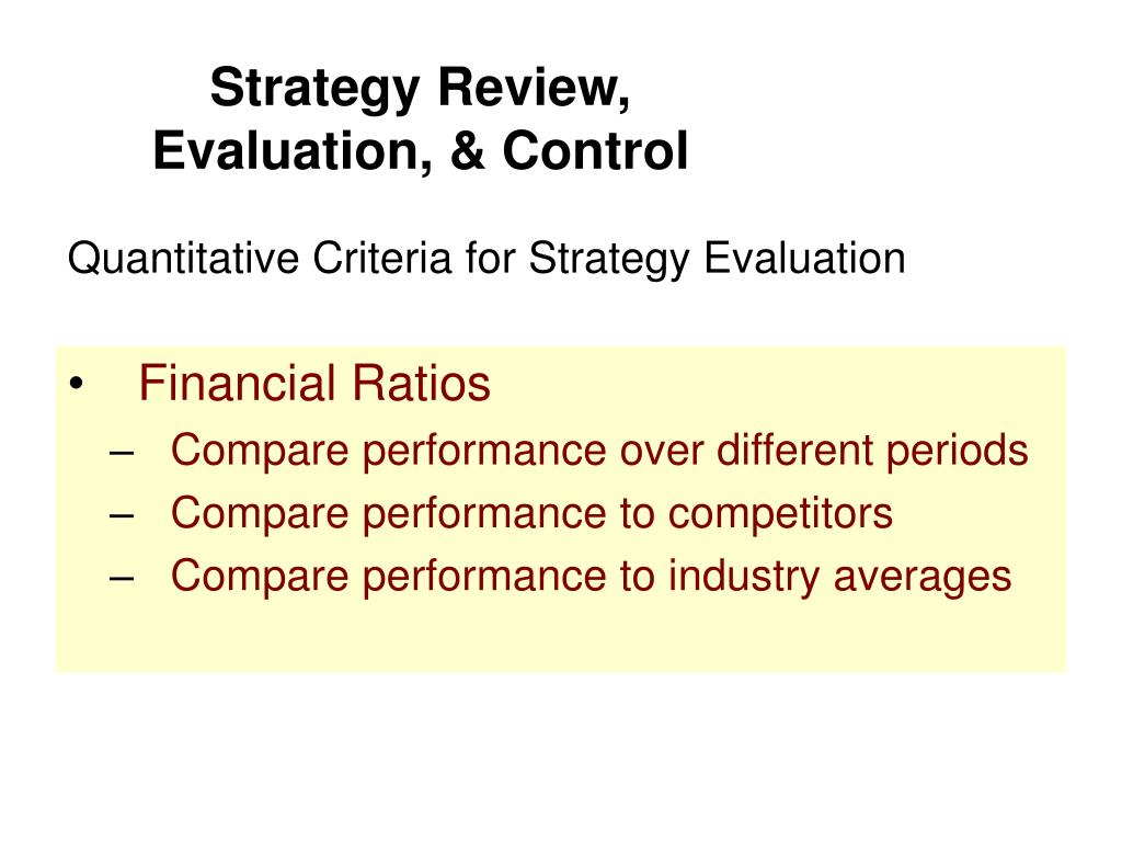 PPT - Evaluation of the strategy PowerPoint Presentation, free download ...